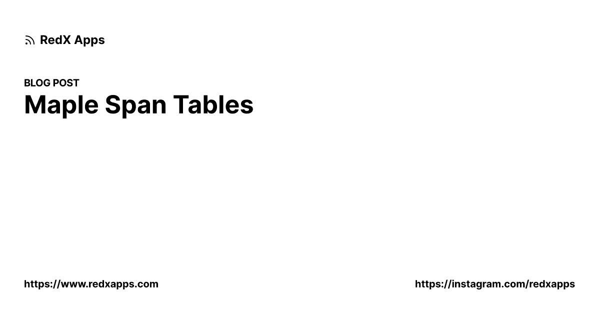 Maple Span Tables